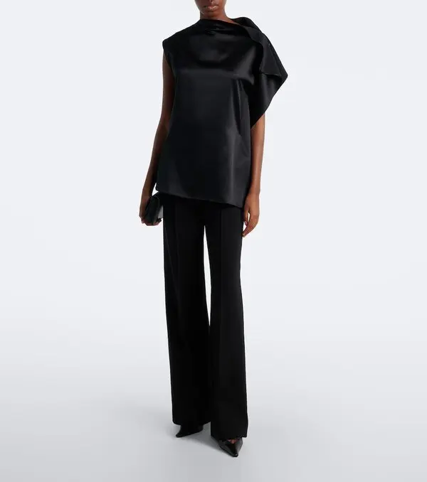 Sportmax Ruffled Silk Satin Top