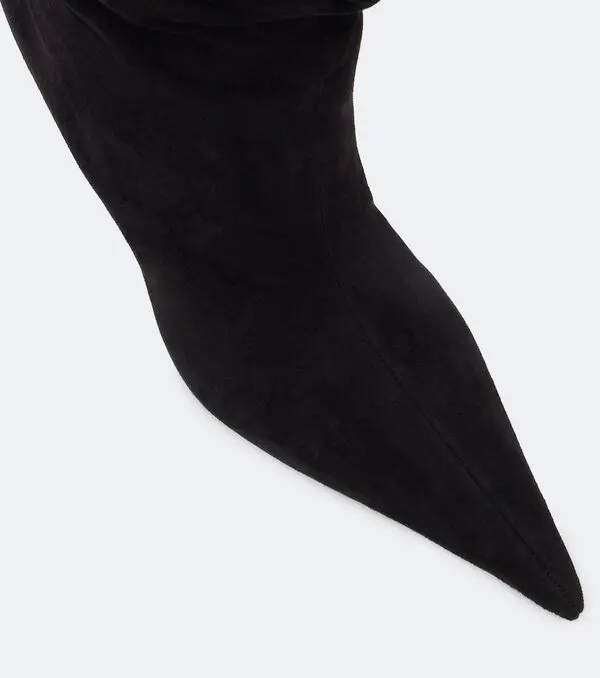 Amina Muaddi Suede Mid-calf Boots