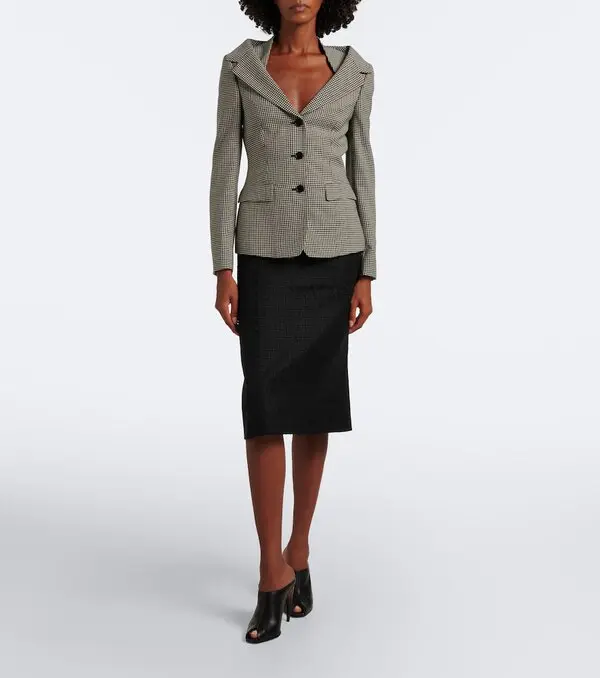 Alexander McQueen Wool And Mohair Midi Skirt