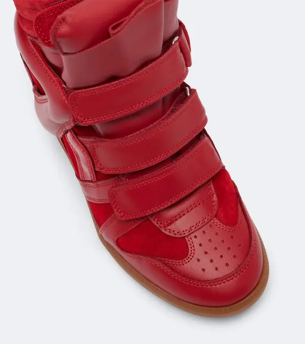 Isabel Marant Étoile Beckett Leather And Suede Wedge Sneakers
