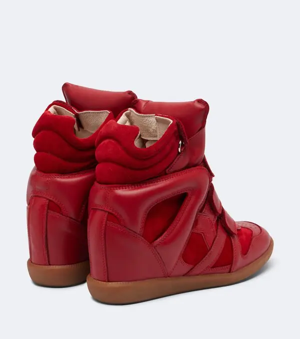 Isabel Marant Étoile Beckett Leather And Suede Wedge Sneakers