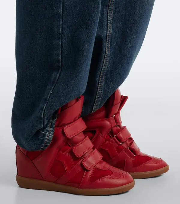 Isabel Marant Étoile Beckett Leather And Suede Wedge Sneakers