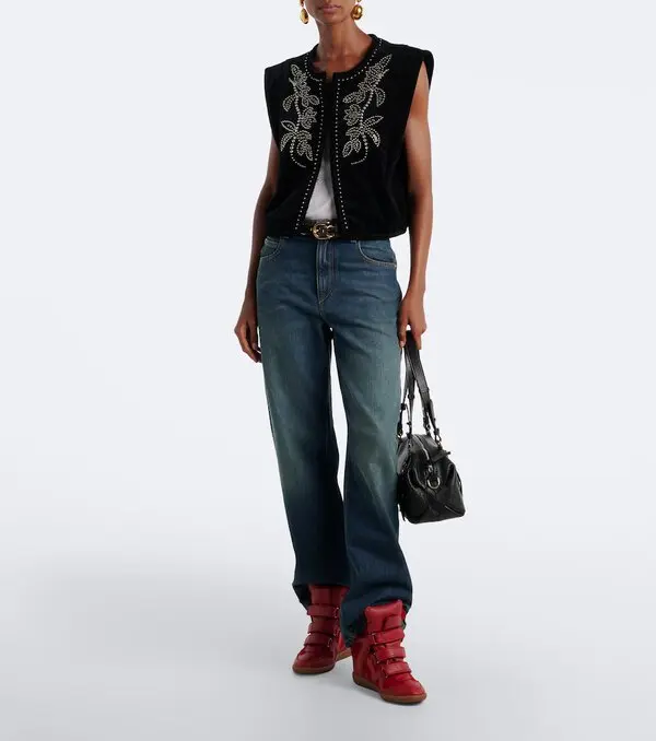 Isabel Marant Étoile Beckett Leather And Suede Wedge Sneakers