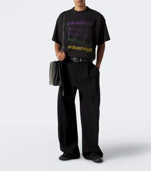 Balenciaga Wool Barrel-leg Pants