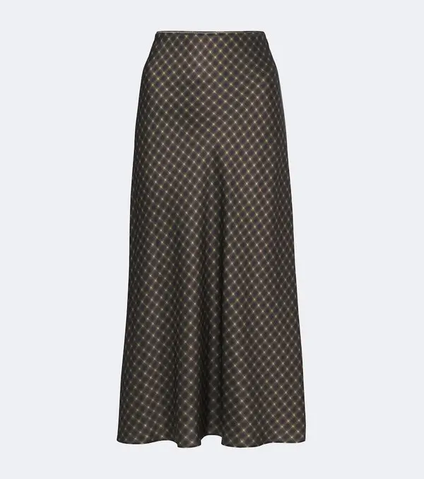 Vince Plaid Satin Slip Skirt - Multicoloured