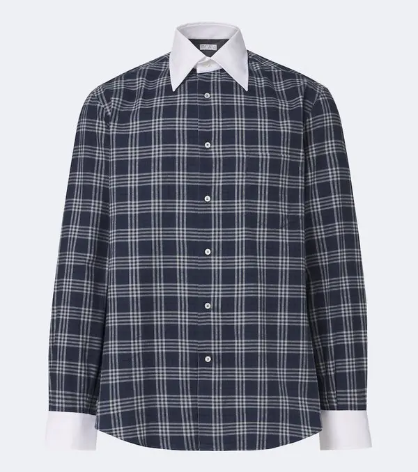 Brunello Cucinelli Checked Cotton-blend Flannel Shirt