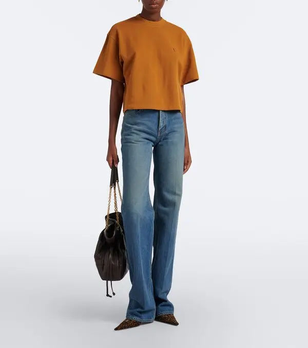 Saint Laurent Cassandre Oversized Cotton Piqué T-shirt