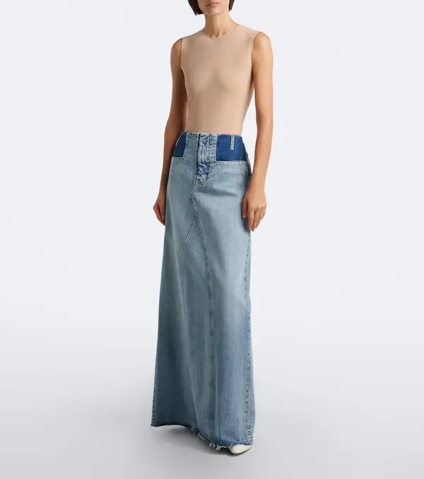 MAISON MARGIELA Paneled Denim Maxi Skirt