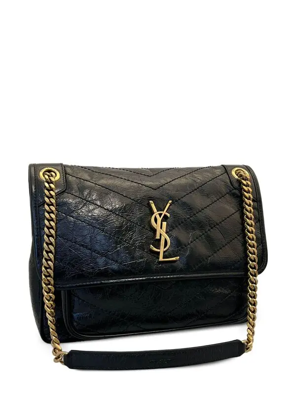 Saint Laurent Niki Mini Leather Shoulder Bag - Black