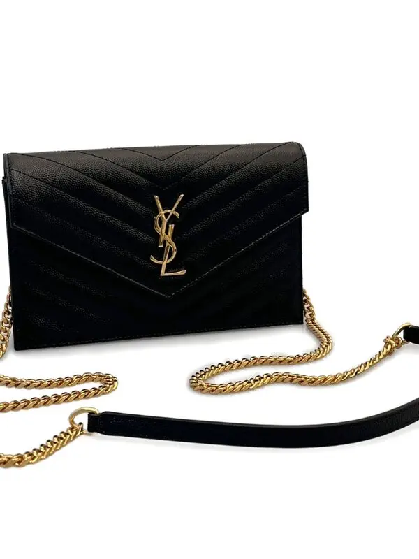 Saint Laurent Cassandre Leather Wallet On Chain