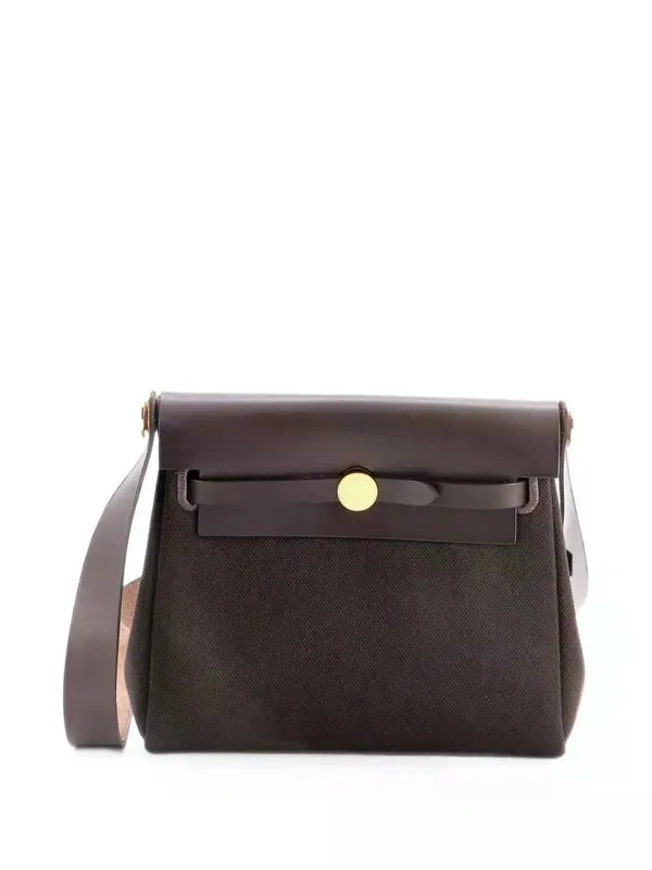 Hermès Herbag Zip Toile And Leather Shoulder Bag