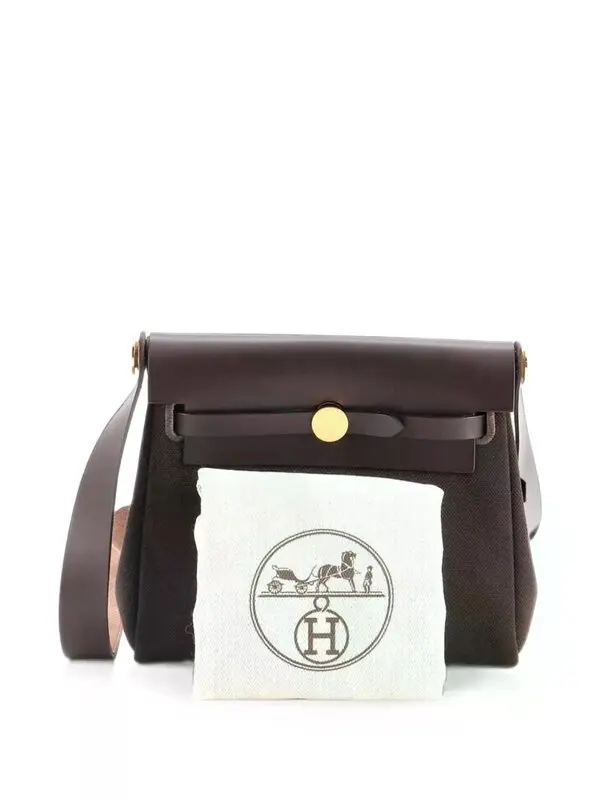 Hermès Herbag Zip Toile And Leather Shoulder Bag