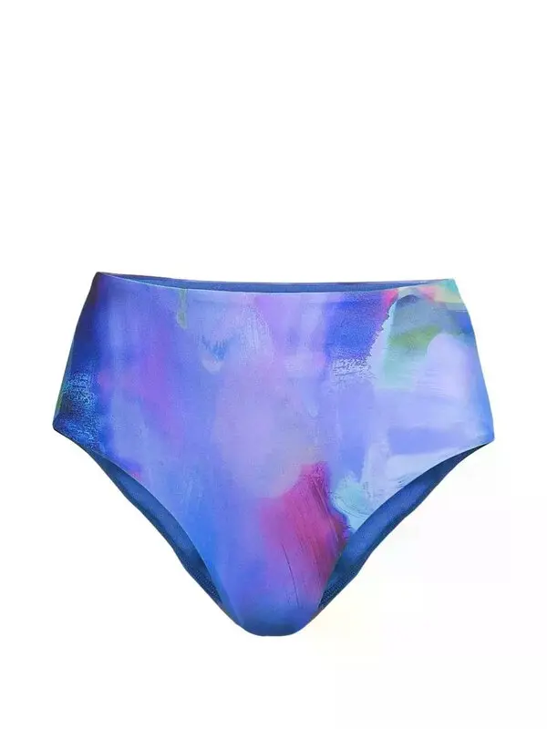 CASALL Abstract-print High-waisted Bikini Bottoms - Blue