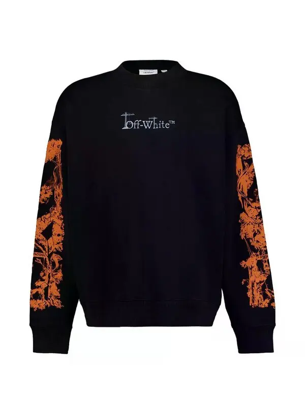 Off-White Graphic-print Cotton Sweatshirt - Black