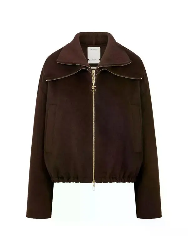 Sportmax Zip-up Wool Jacket - Brown