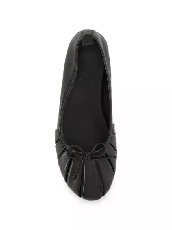 Hereu Pleated Bow-detail Ballet Flats