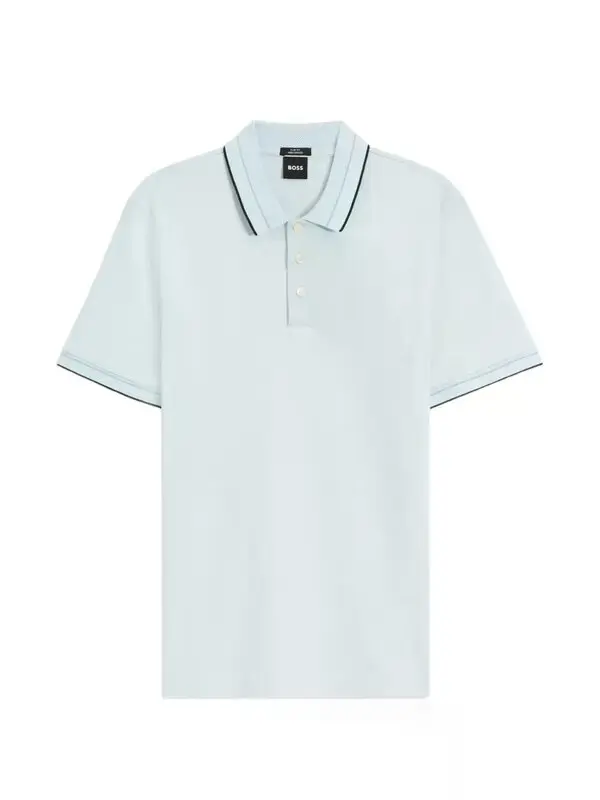 BOSS Slim-fit Polo Shirt In Mercerized Cotton - Blue