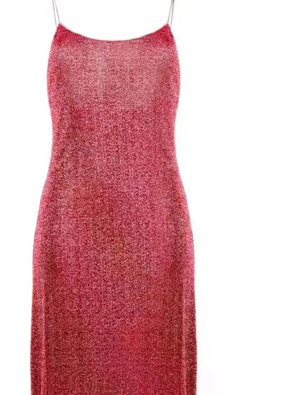 Oseree Feather-trimmed Metallic-effect Maxi Dress