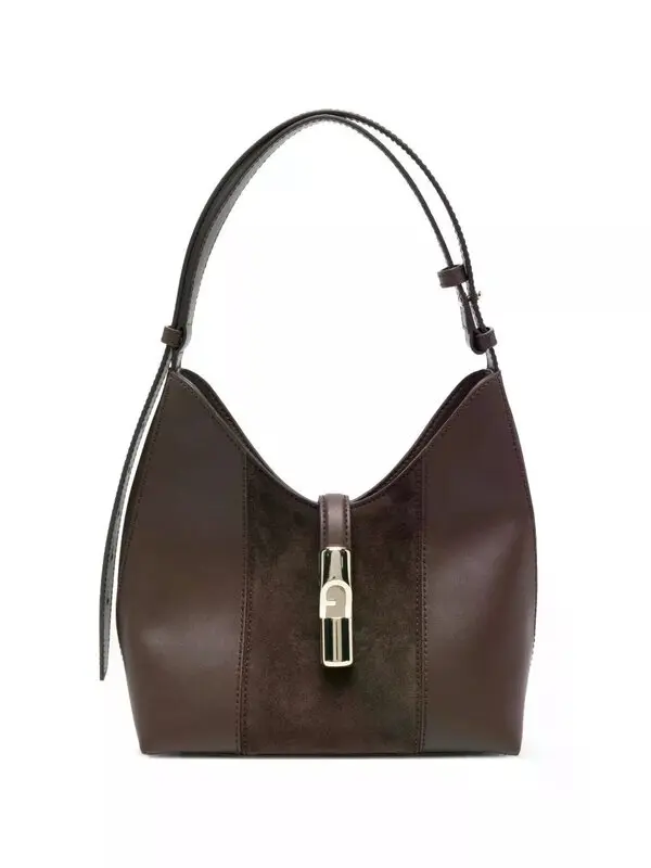 Furla Suede-panelled Leather Shoulder Bag - Brown
