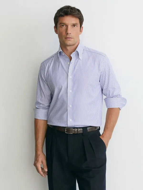 REISS Cotton Striped Button-down Shirt Regular-fit