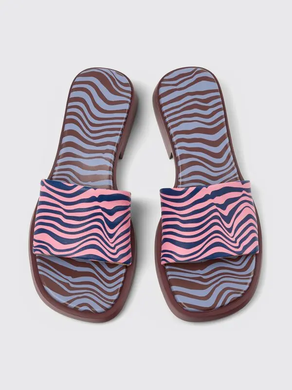 Camper Dana Animal Print Leather Sandals