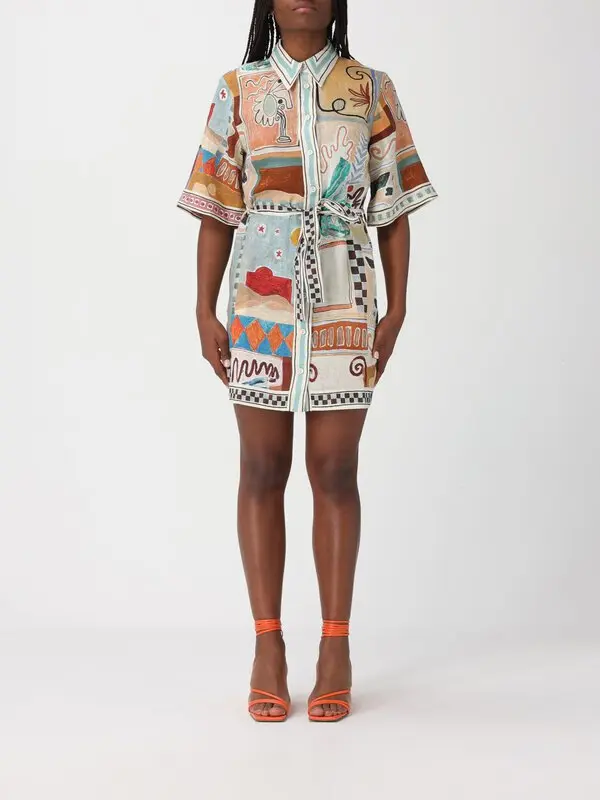 ALEMAIS Printed Mini Shirt Dress