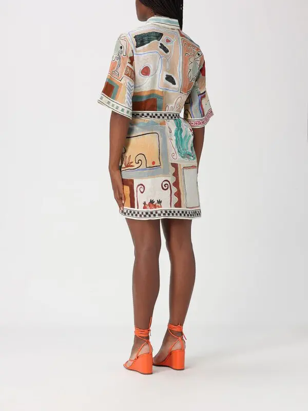ALEMAIS Printed Mini Shirt Dress