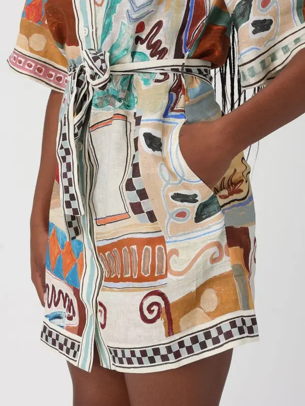 ALEMAIS Printed Mini Shirt Dress