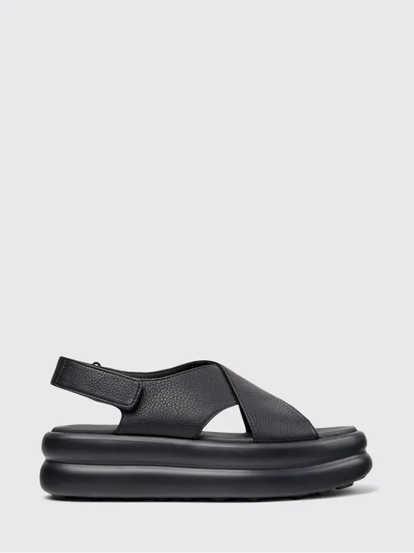 Camper Pelotas Flota Up Grained Leather Sandals - Black