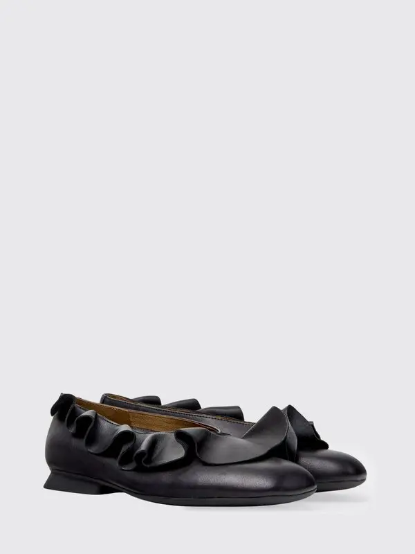 Camper Casi Myra Leather Ballerinas With Ruffles