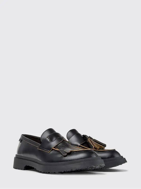 Camper Twins Leather Loafer With Fringes