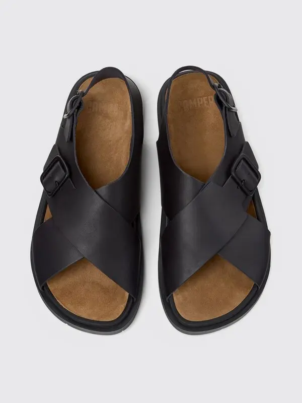 Camper Lluc Leather Sandals - Black