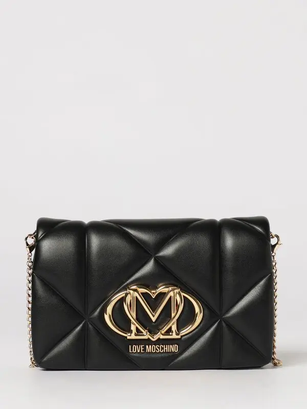 Moschino Quilted Synthetic Bag - Black