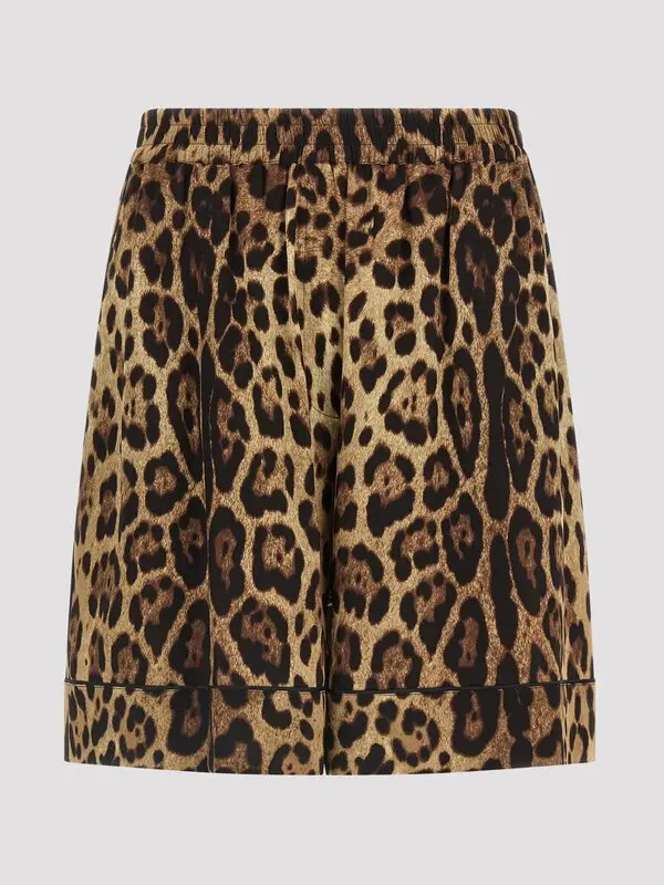 Dolce & Gabbana Animalier Silk Shorts