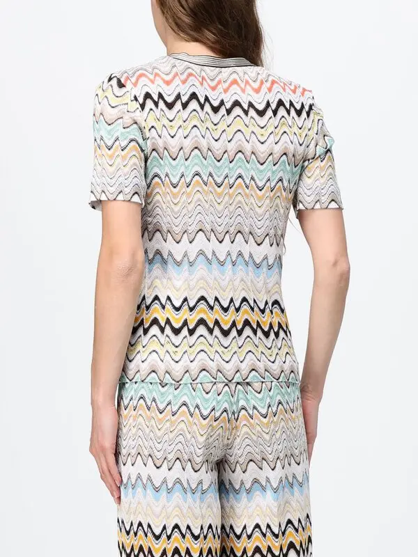 Missoni Zigzag Ribbed Knit Polo Shirt