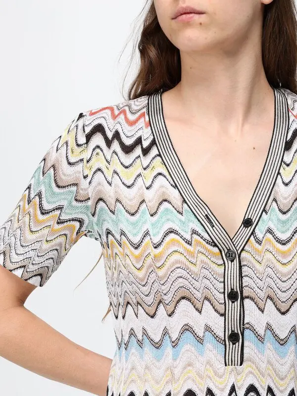 Missoni Zigzag Ribbed Knit Polo Shirt