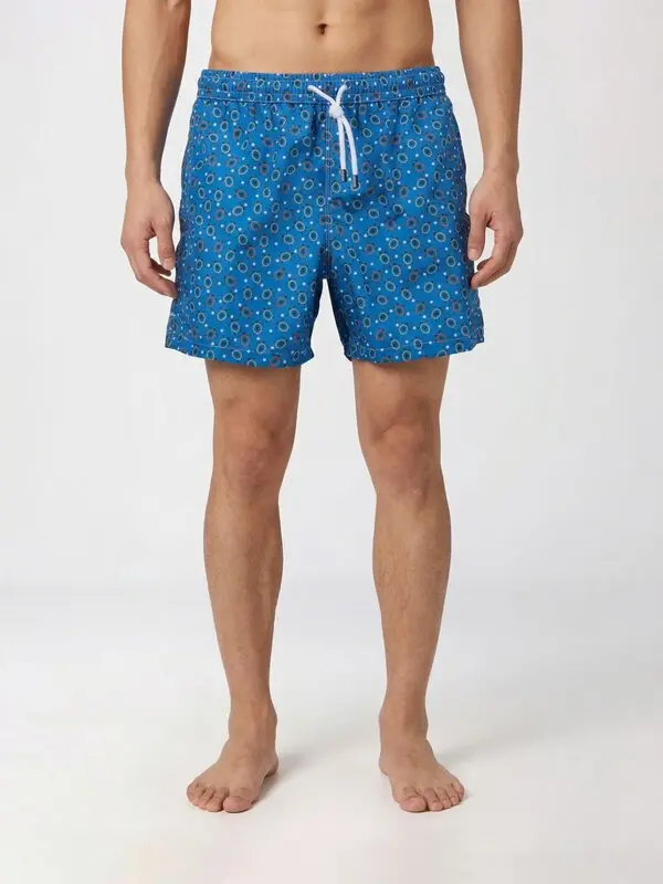 Fedeli Polyester Swim Trunks With Turtle Print