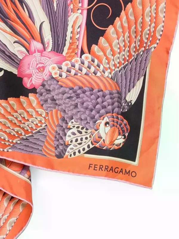 FERRAGAMO Animal-print Scarf - Orange