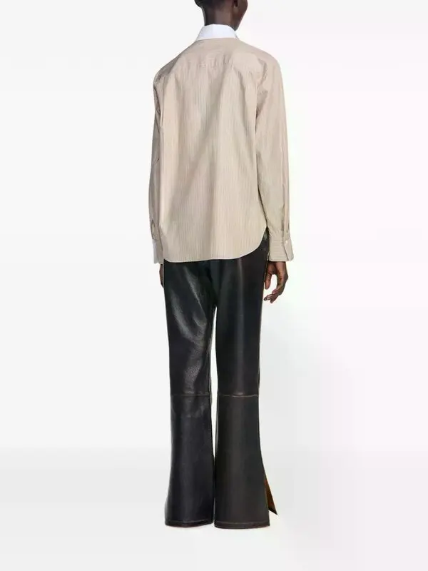Sandro Striped Crystal-embellished Oversized Shirt