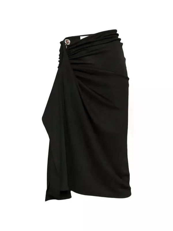 Christopher Esber Droplet Ruched Stone-embellished Midi Skirt