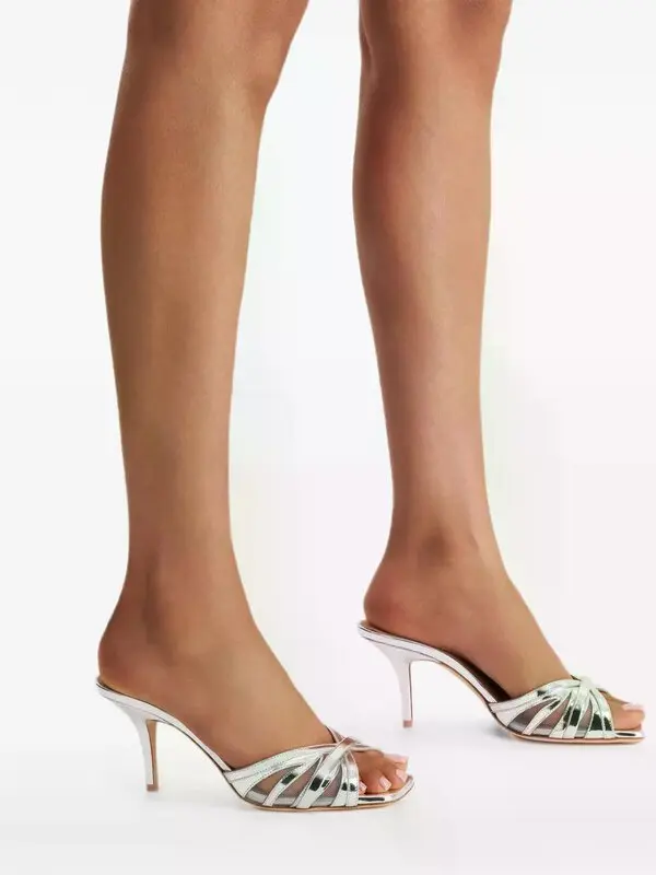 MALONE SOULIERS Perla Metallic Leather Sandals