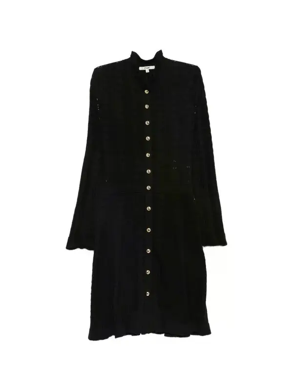 Maje Ruffle-trim Cable-knit Mini Dress