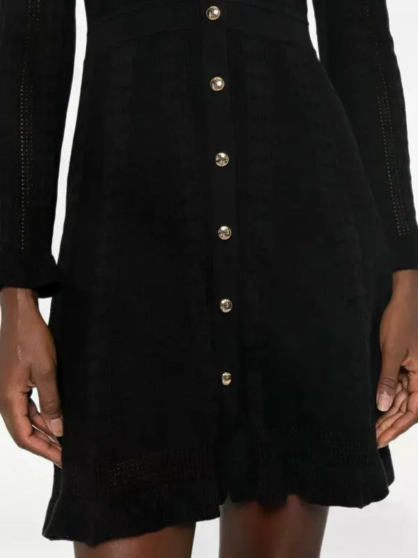 Maje Ruffle-trim Cable-knit Mini Dress