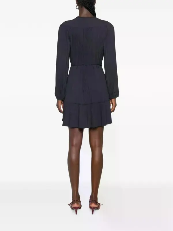 Maje Pleated Tie-fastening Mini Dress