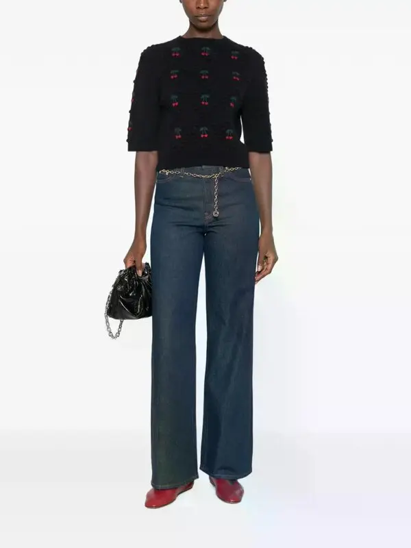 Maje Chain-belt Straight-leg Jeans