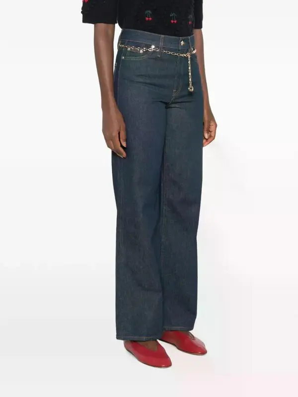 Maje Chain-belt Straight-leg Jeans