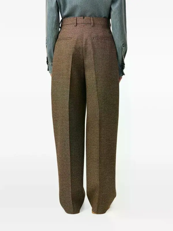 AMI Paris Houndstooth Balloon-fit Wool Trousers