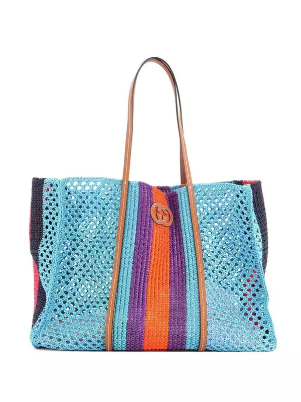 Gucci Interlocking G Web Raffia Large Tote Bag