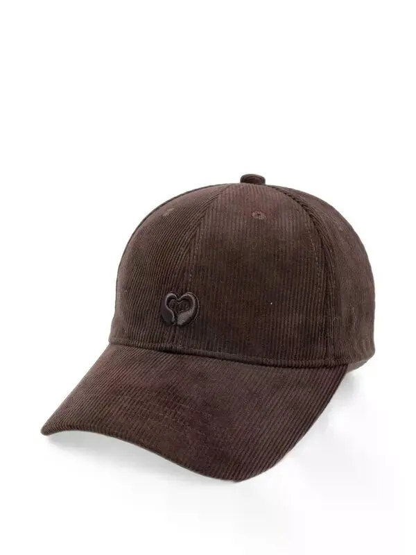 Maje Corduroy Effect Heart Patch Baseball Cap
