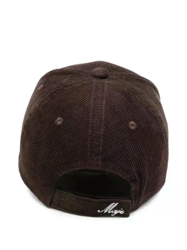 Maje Corduroy Effect Heart Patch Baseball Cap